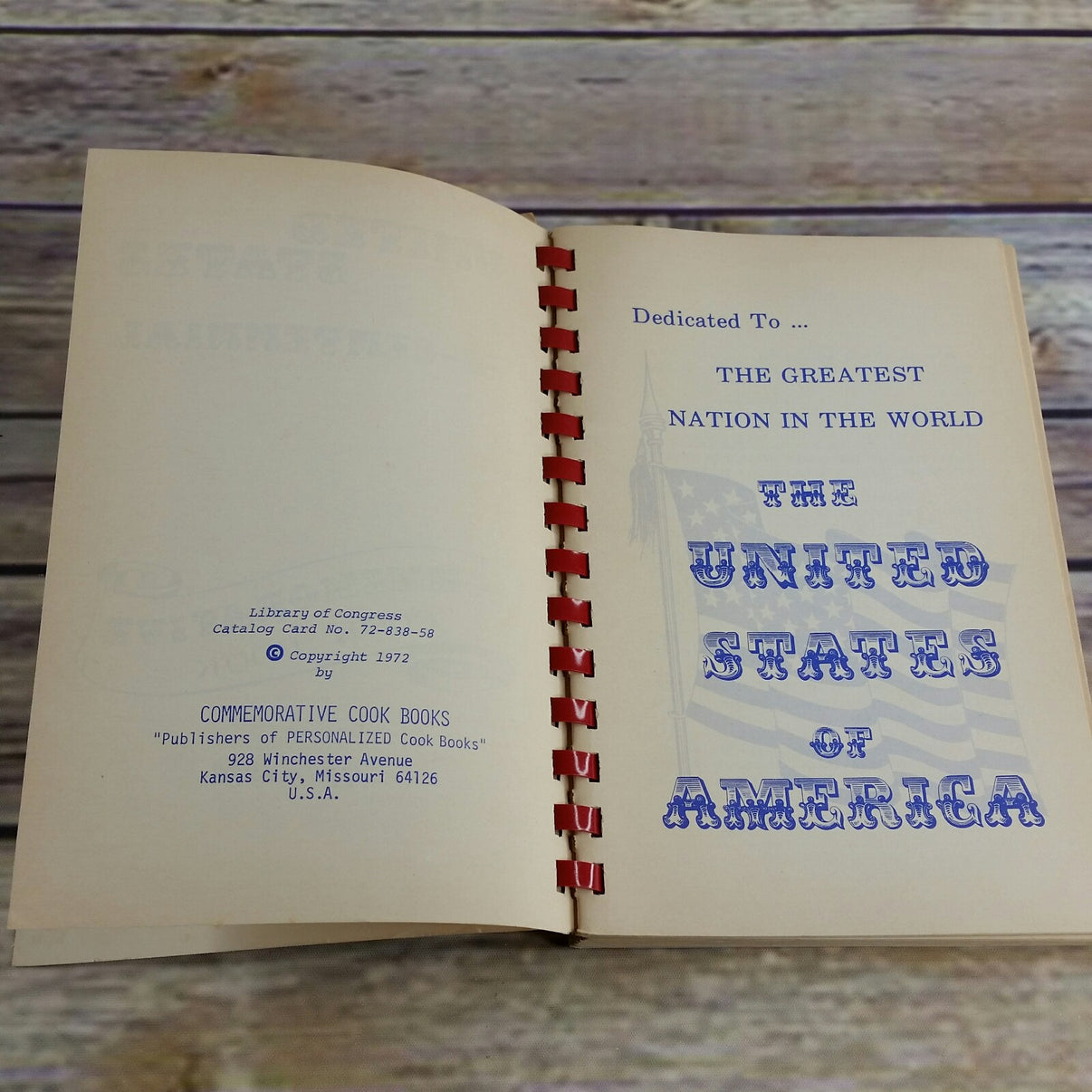 Vintage United States Bicentennial Cookbook Commemorative Historical I ...