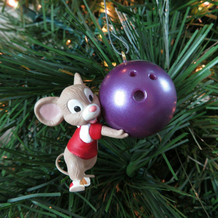 Vintage Mouse Bowling Ornament Hallmark Bowl Em Over League Christmas ...
