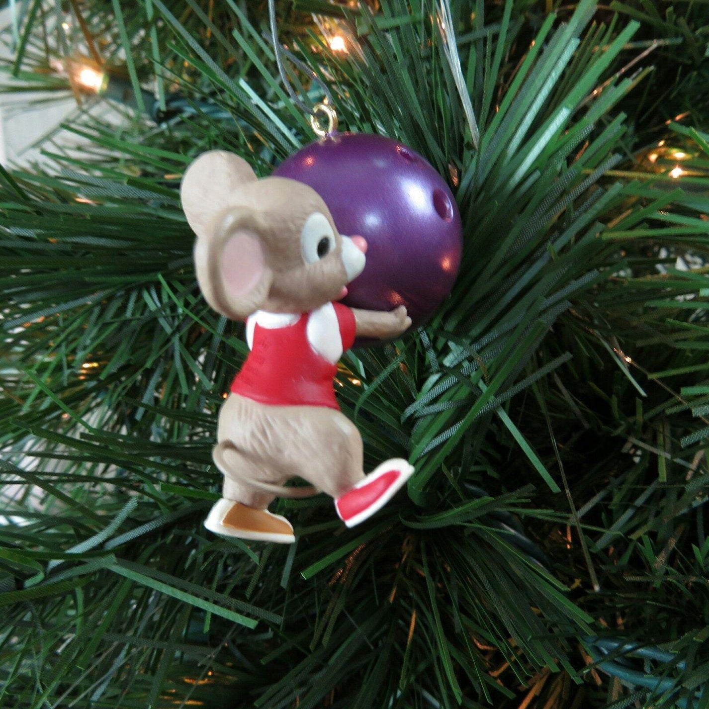 Vintage Mouse Bowling Ornament Hallmark Bowl Em Over League Christmas ...