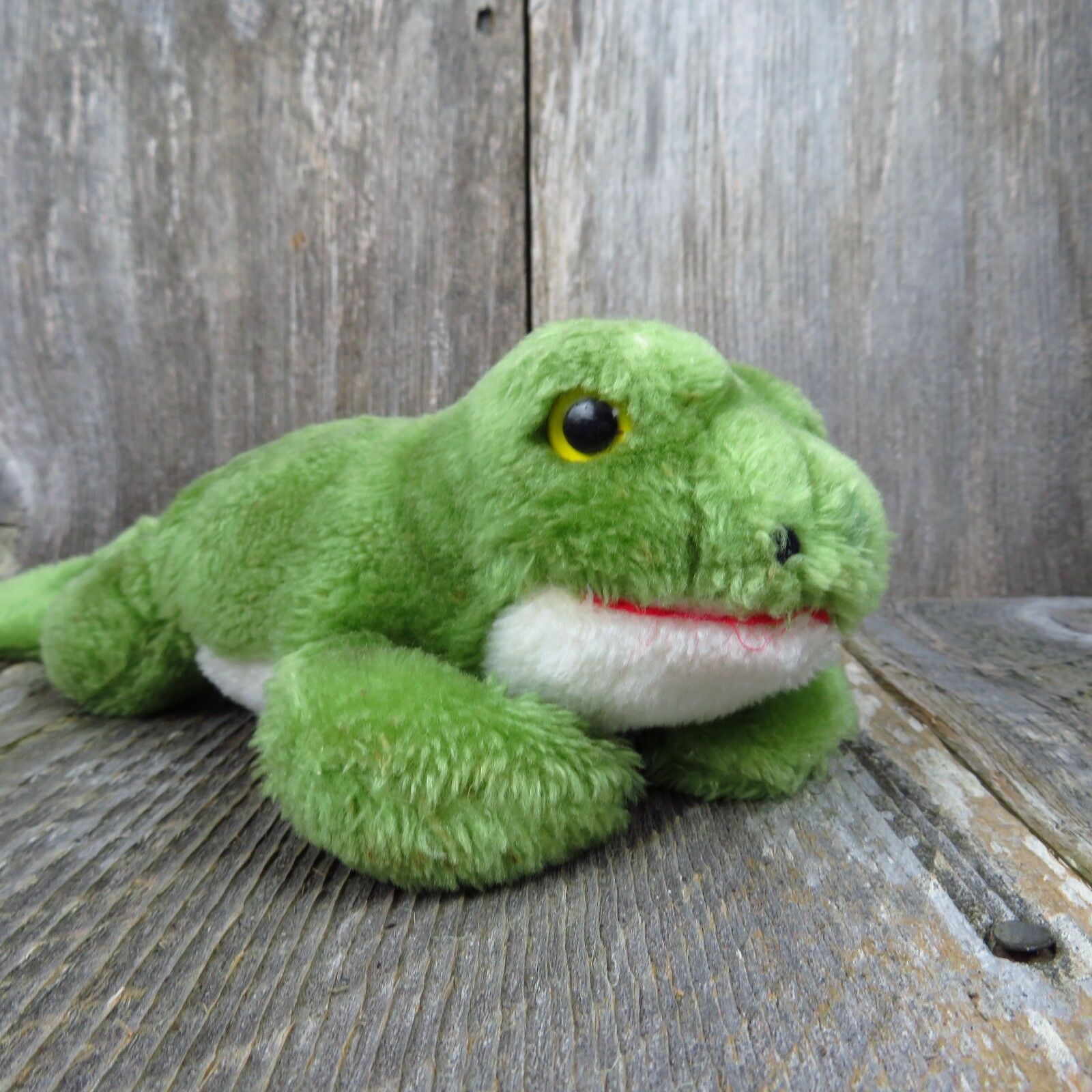 Frog Toad Plush Vintage Dakin Stuffed Animal Toy Doll Nut Filled Green ...