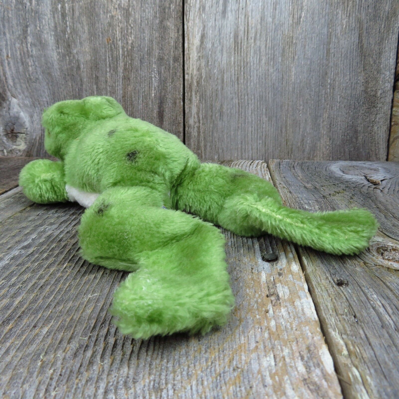 Frog Toad Plush Vintage Dakin Stuffed Animal Toy Doll Nut Filled Green ...