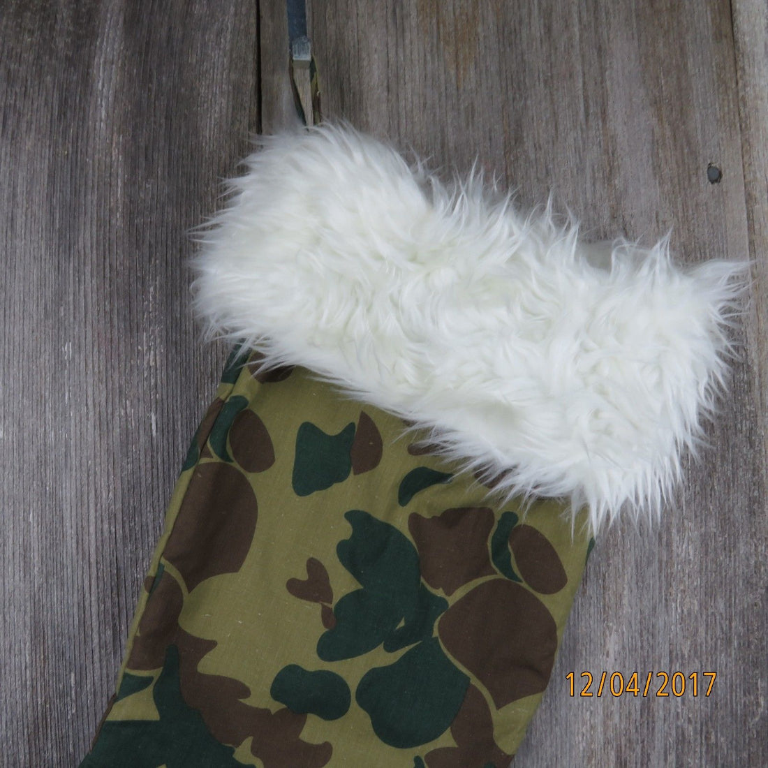 Camouflage Christmas Stocking Camo Green Brown Hunter Woods Holiday ...