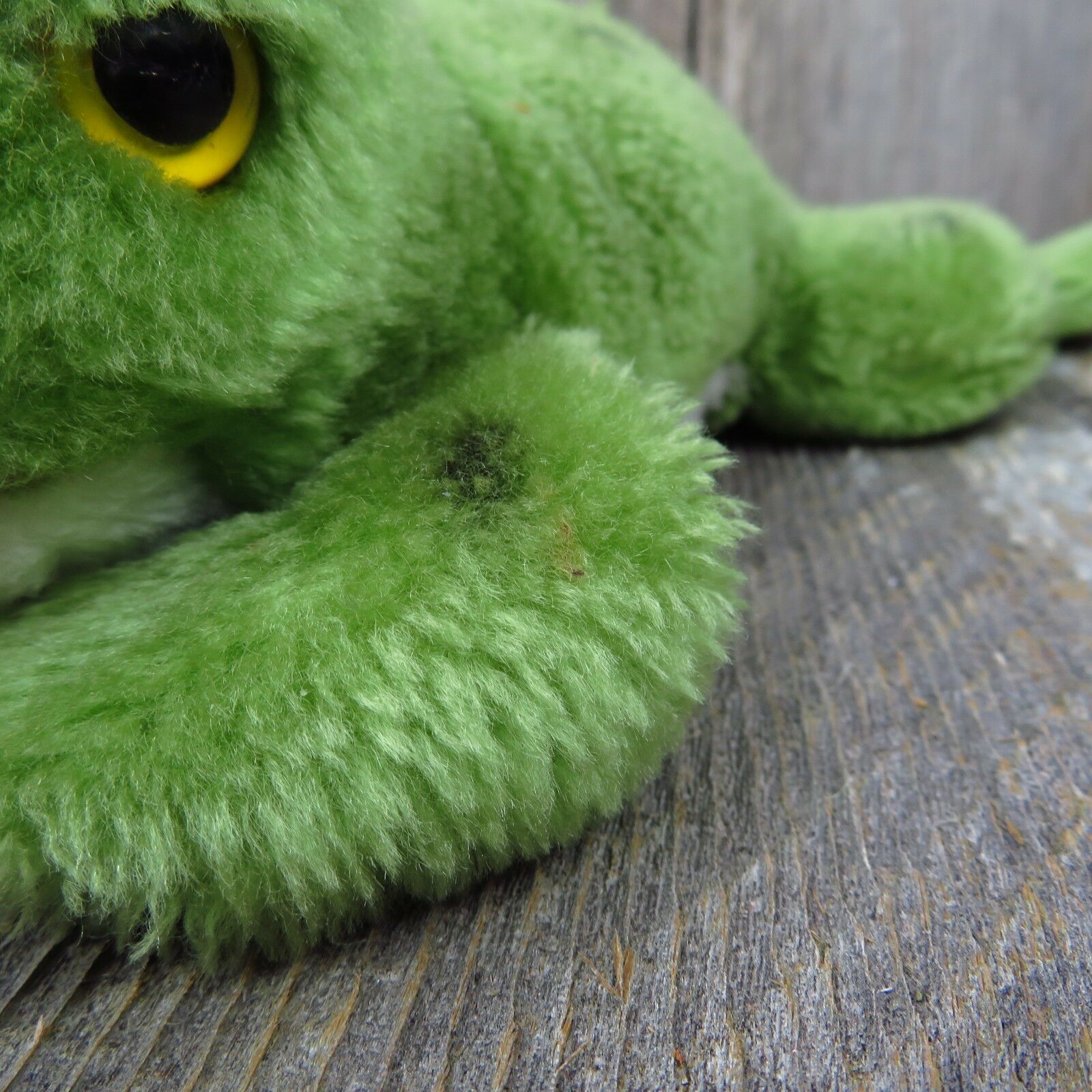 Frog Toad Plush Vintage Dakin Stuffed Animal Toy Doll Nut Filled Green ...