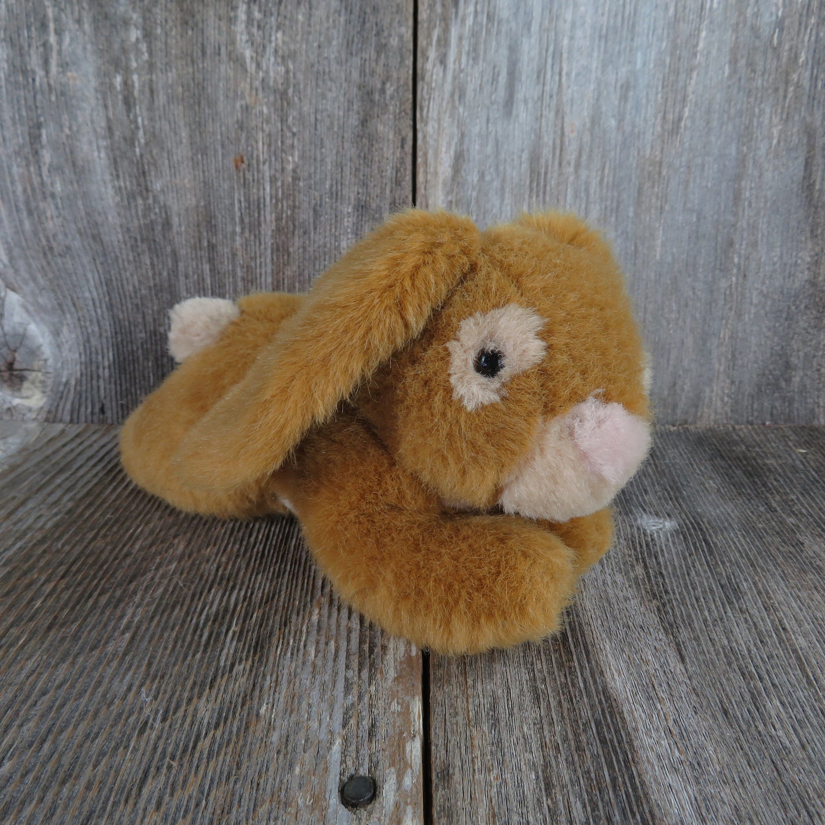 Vintage Bunny Plush Rabbit Brown Tan Laying Stuffed Animal Easter – At ...