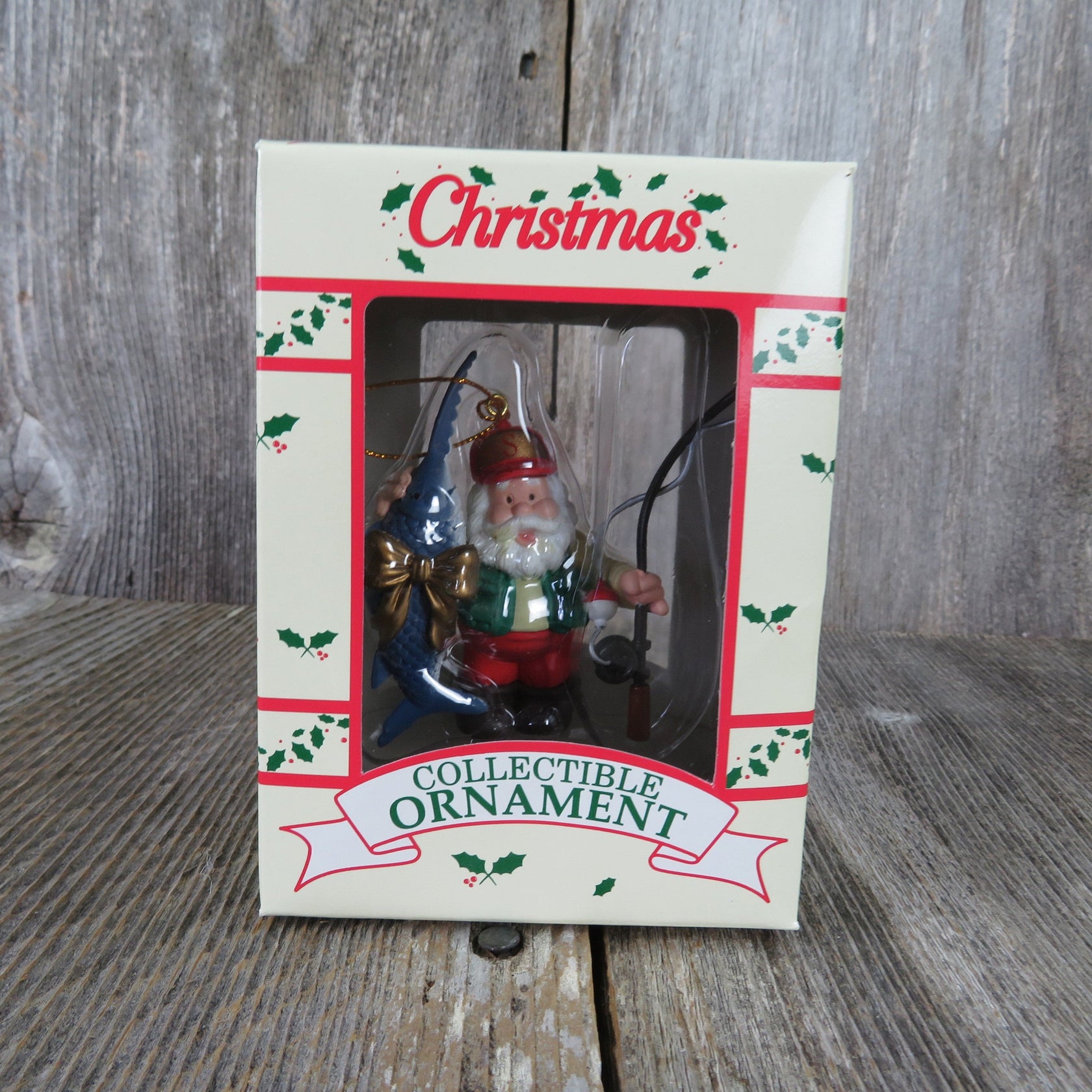 Vintage Fisherman Ornament Santa Swordfish Westmar Christmas Ocean Fis ...