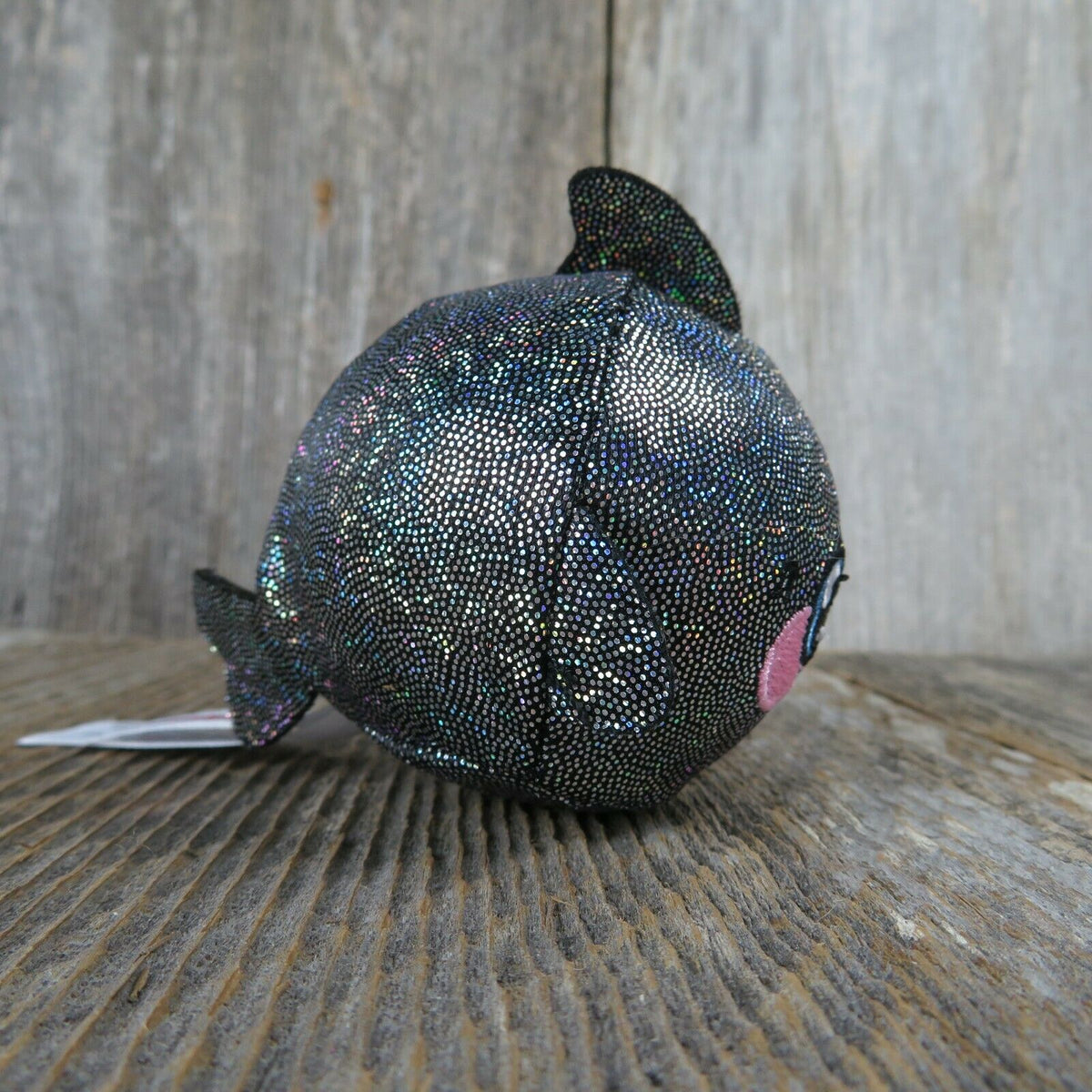 Squeezamals Whale Fish Plush Sparkle Black Squeeze Stuffed Animal Stre ...