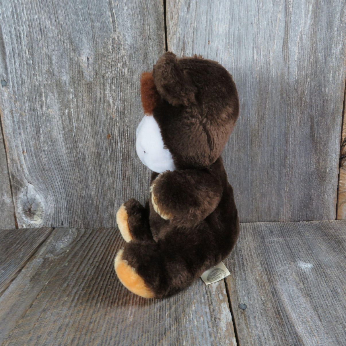 Vintage Brown Teddy Bear Plush White Stitched Face Eyebrows Commonweal ...