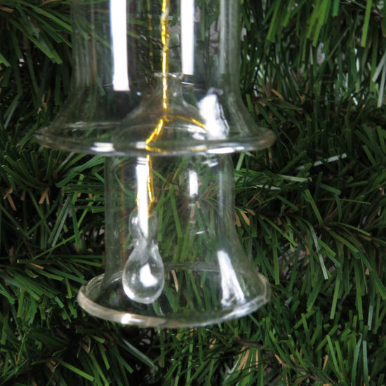 Vintage Glass Bell Ornament Graduated 3 Tiered Gold Christmas Tier Sta ...