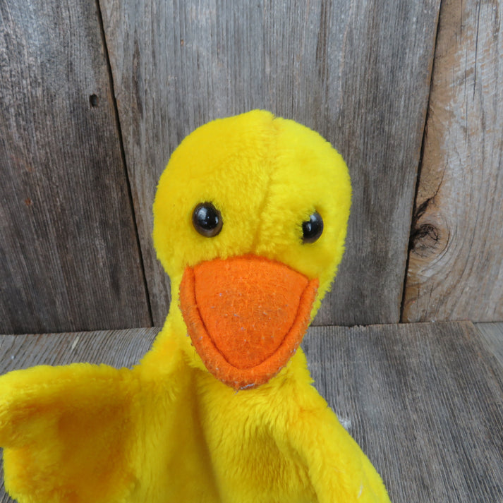 Vintage Yellow Duck Puppet Plush Dakin Stuffed Animal Korea 1975 – At ...