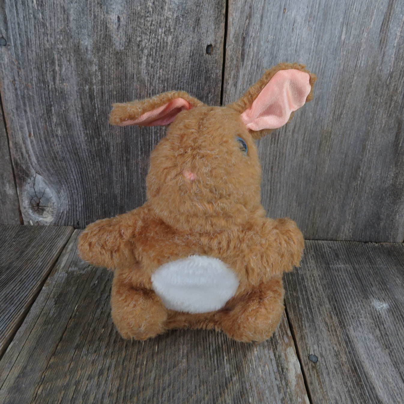 Vintage Bunny Rabbit Puppet Fisher Price Plush Brown Satin Ears Quaker ...