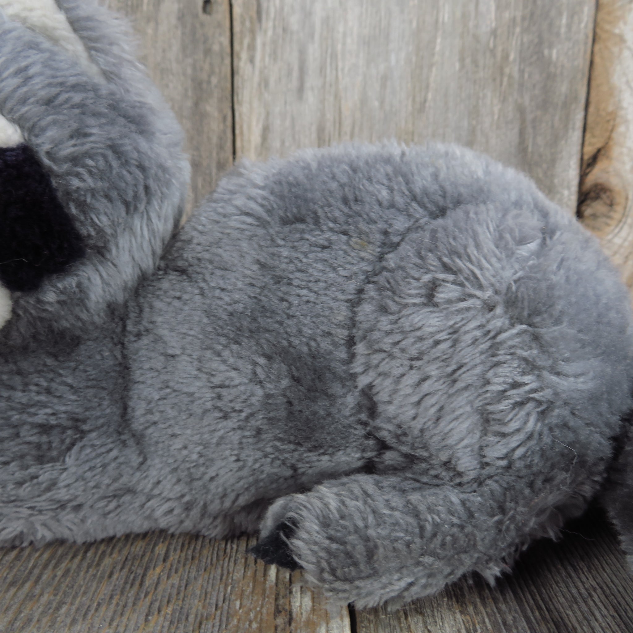 Vintage Raccoon Plush Grey Black Laying Stuffed Animal Gray by Dakin 1 ...