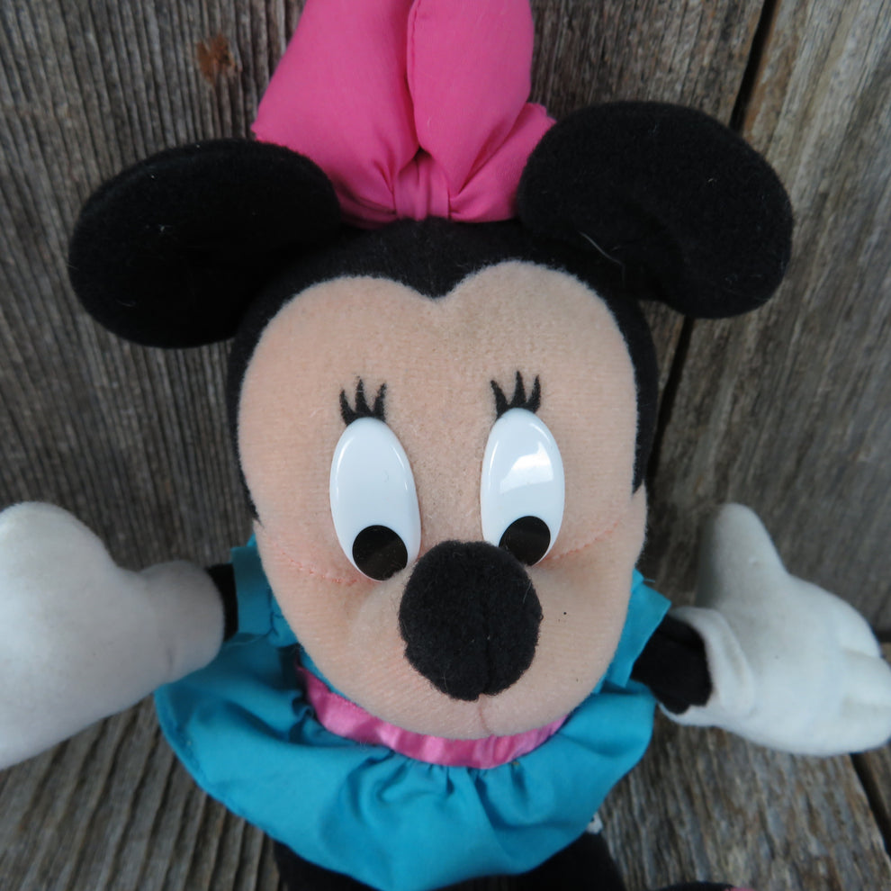 Vintage Minnie Mouse Blue Dress Plush Beanie Disneyland Mattel Bean Ba ...