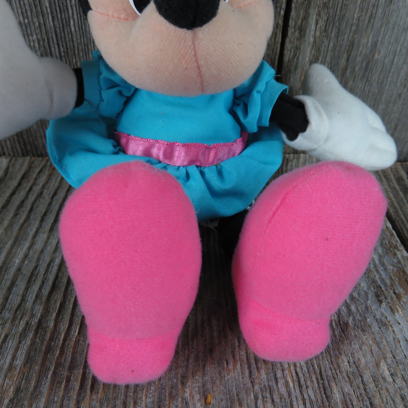 Vintage Minnie Mouse Blue Dress Plush Beanie Disneyland Mattel Bean Ba ...