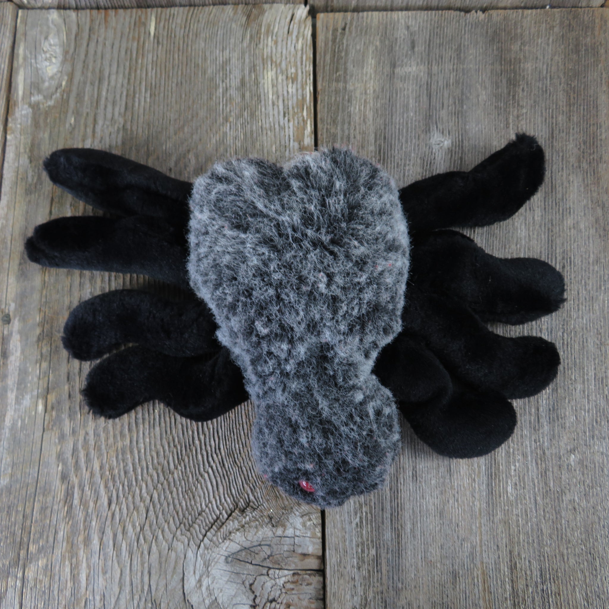 Vintage Red Eye Spider Puppet Stuffed Animal Black Gray Tarantula Anim ...