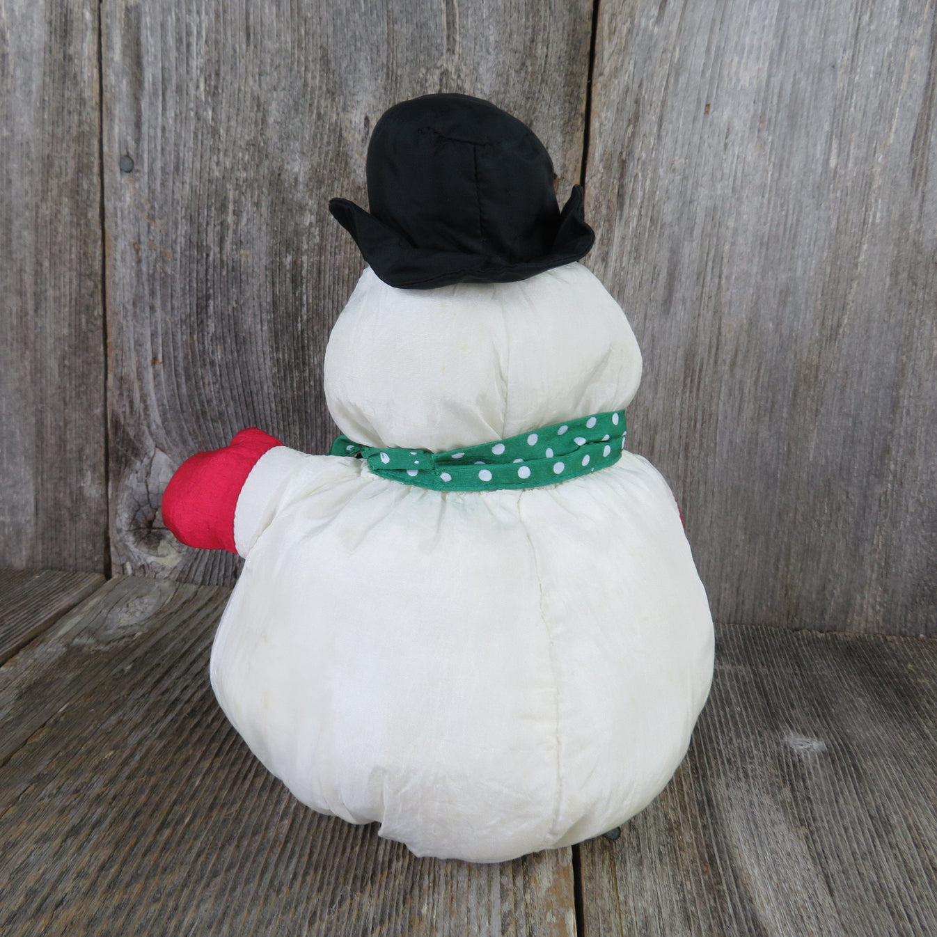Vintage Snowman Plush Hallmark Nylon Stuffed Animal Christmas Green Sc ...