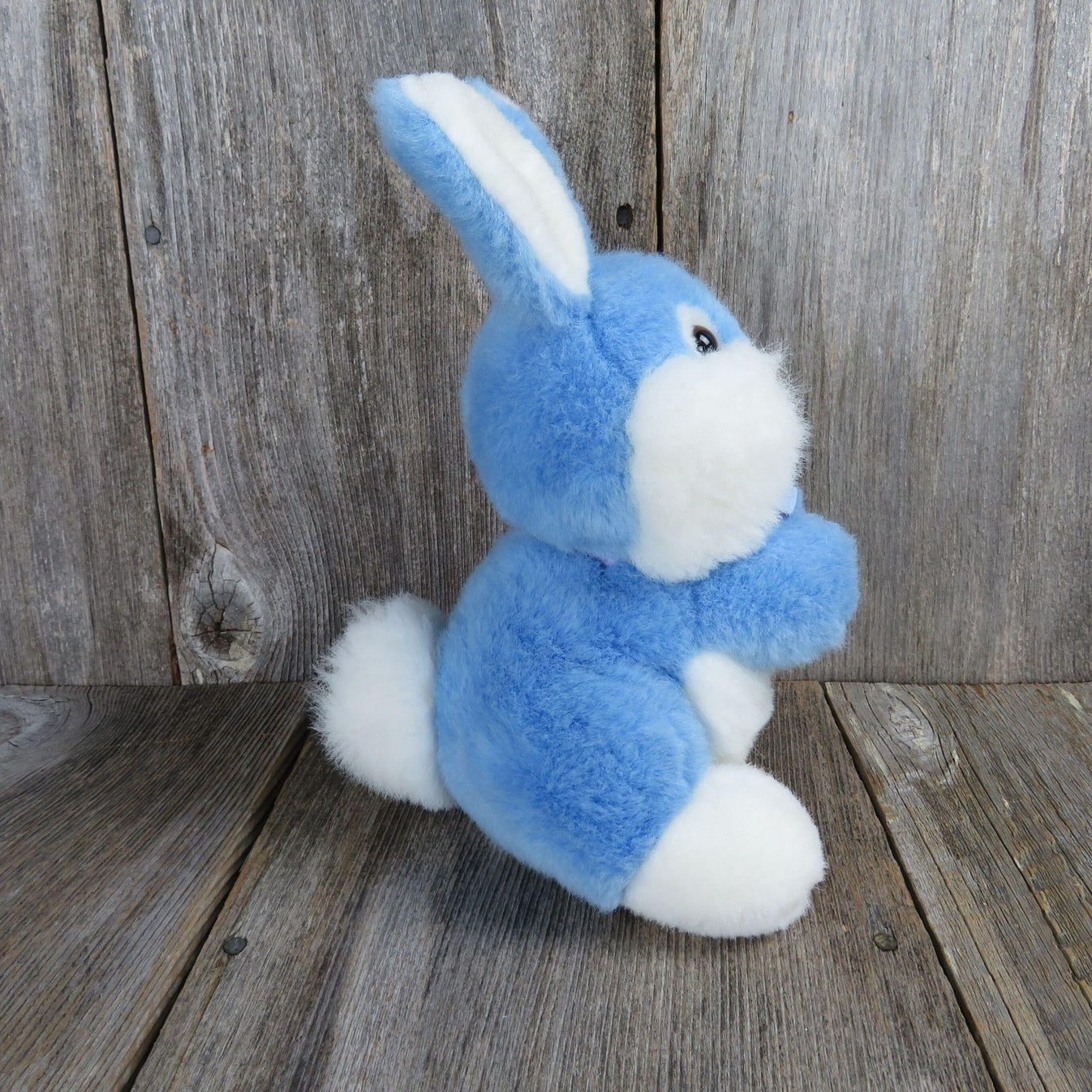 Vintage Blue Bunny Plush Rabbit Purple Bow People Pals Stuffed Animal ...