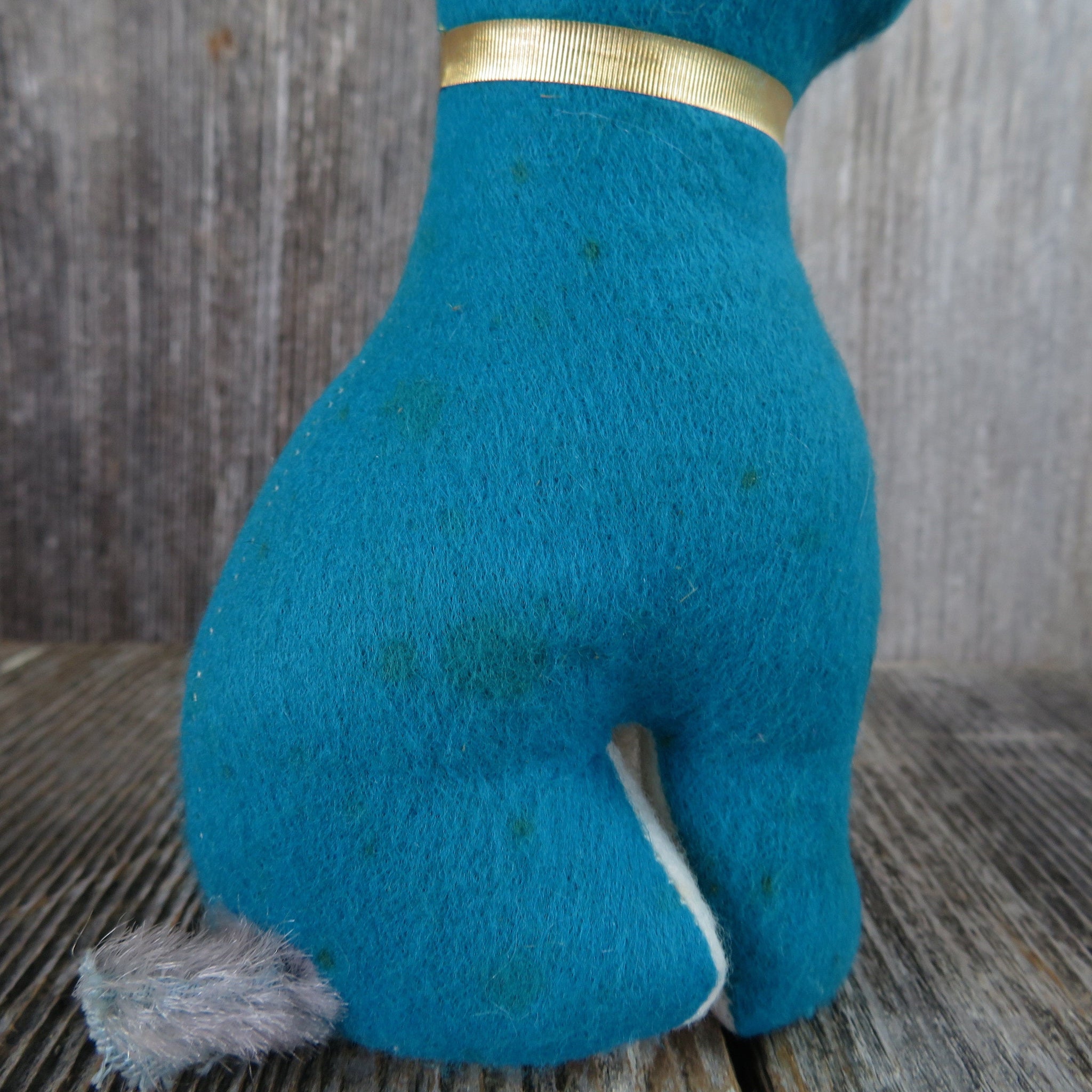 Vintage Blue Dog Plush Fomil and Sons Felt White Puppy Stuffed Animal ...
