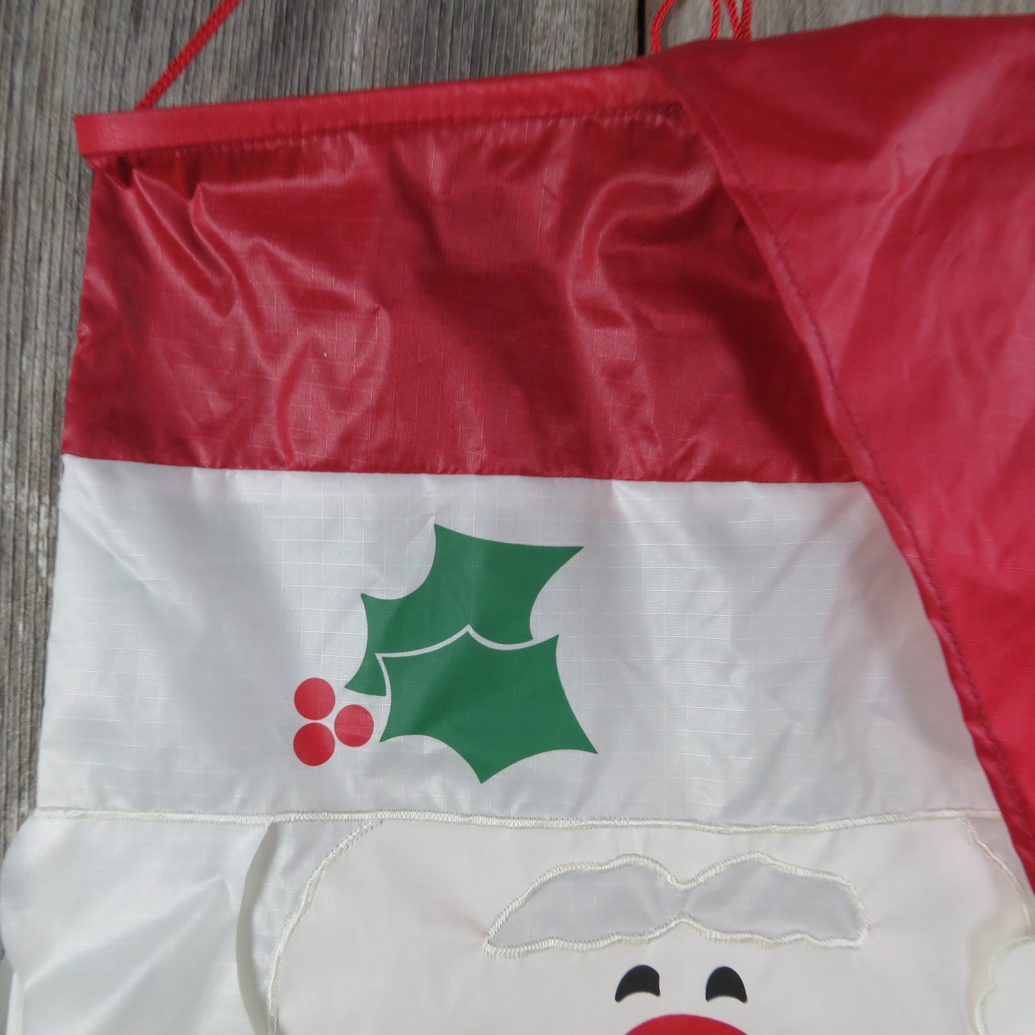 Vintage Santa Windsock Nylon White Beard Wind Sock Red Hat Flag Banner ...