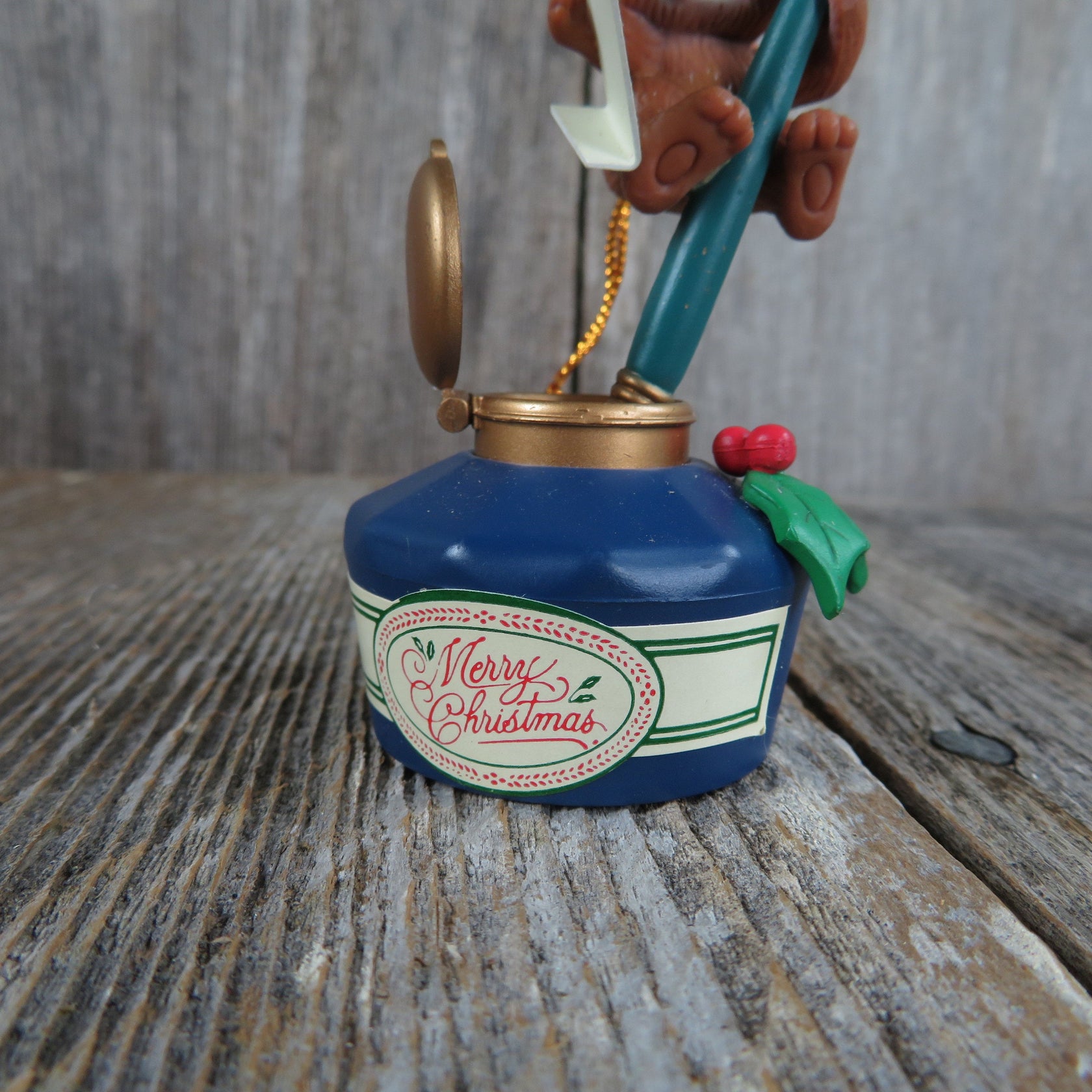 Vintage Mouse Inkwell Ornament Mouse Writing Letter To Santa Quill Pen ...