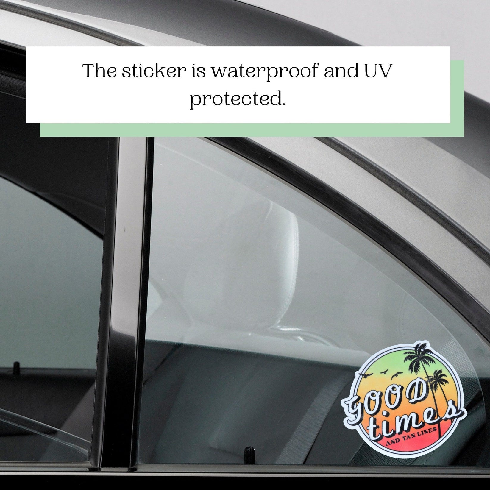 Good Times and Tan Lines Sticker Beach Summer Retro Colored Decal Palm ...