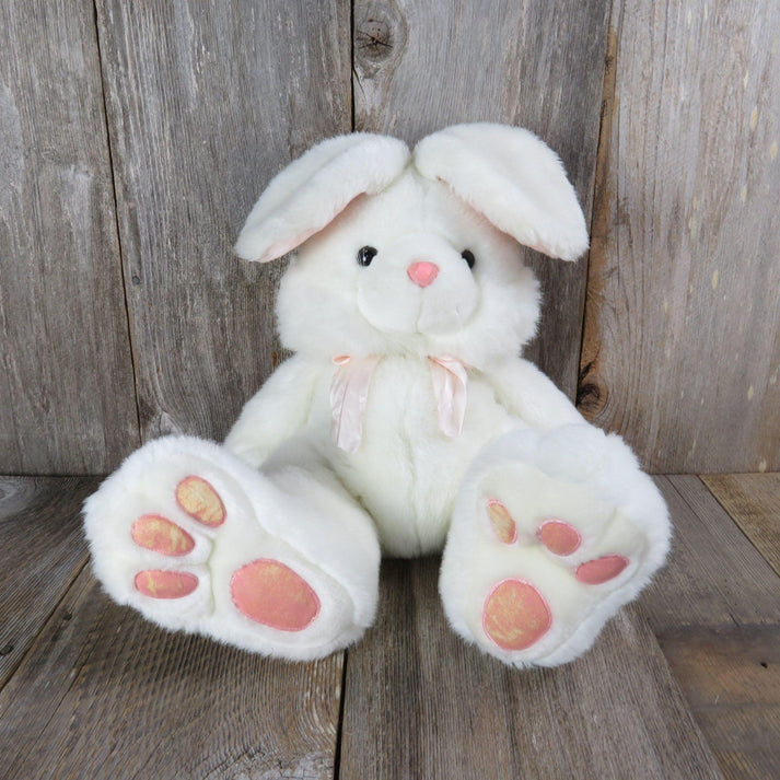 Vintage Bunny Rabbit Plush White Floppy Friends Stuffed Animal Big Fee ...