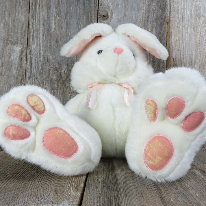 Vintage Bunny Rabbit Plush White Floppy Friends Stuffed Animal Big Fee ...