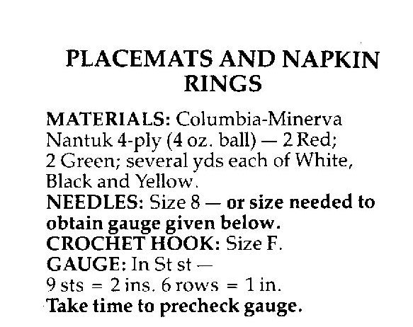 Vintage Knit Christmas Table Set Pattern Placemats Angel Centerpiece S ...