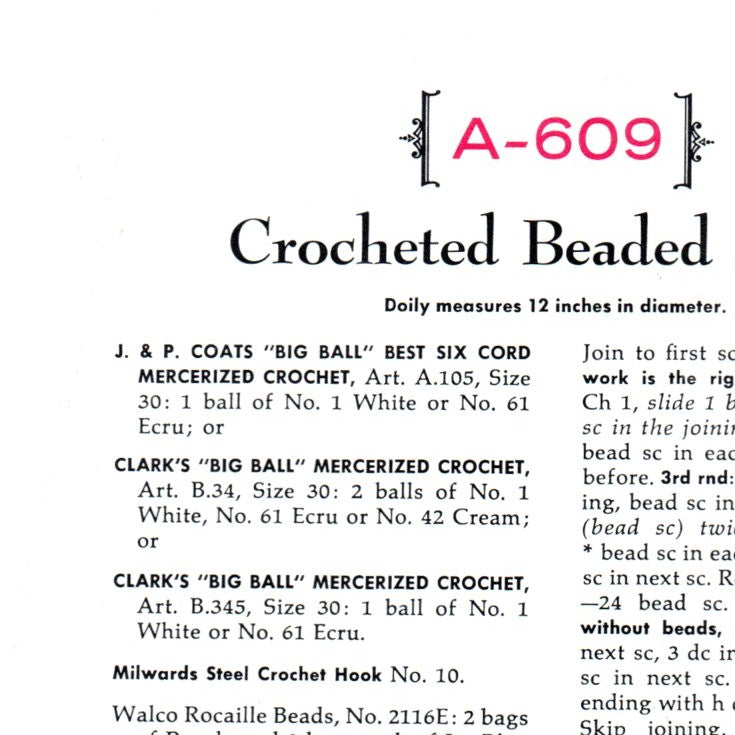 Vintage Crochet Doily Patterns 1967 Priscilla Doilies Rick Rack Knit H ...