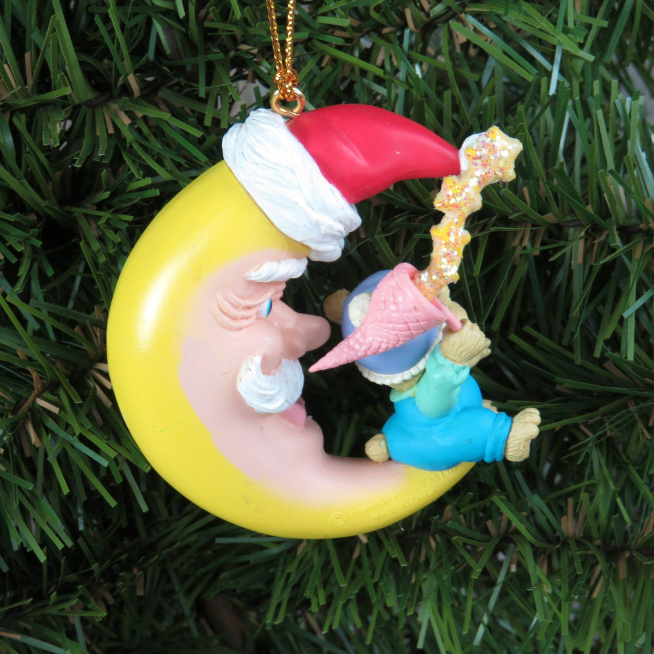 Vintage Mouse Ornament Christmas Half Moon Santa Face Baby 1994 High P ...
